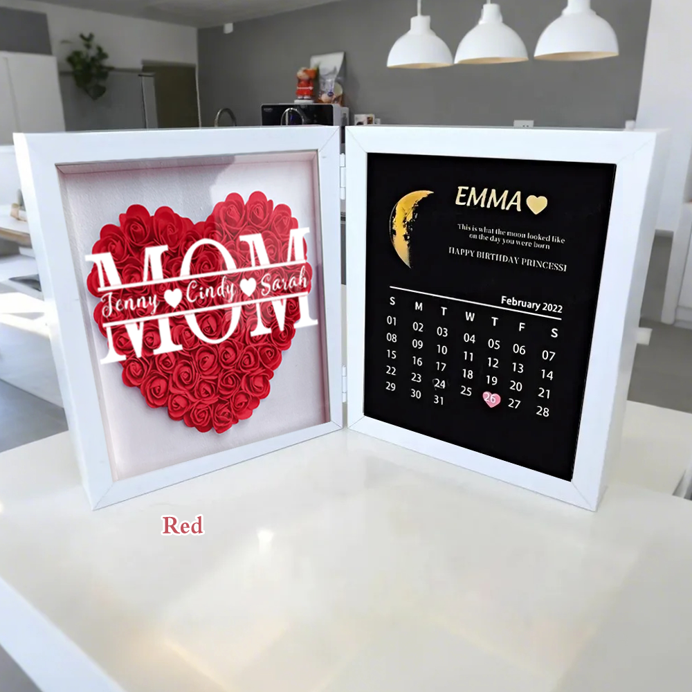 (Mum & Grand mum With Name) With REAL MOON PHASE Anniversary Calendar ...