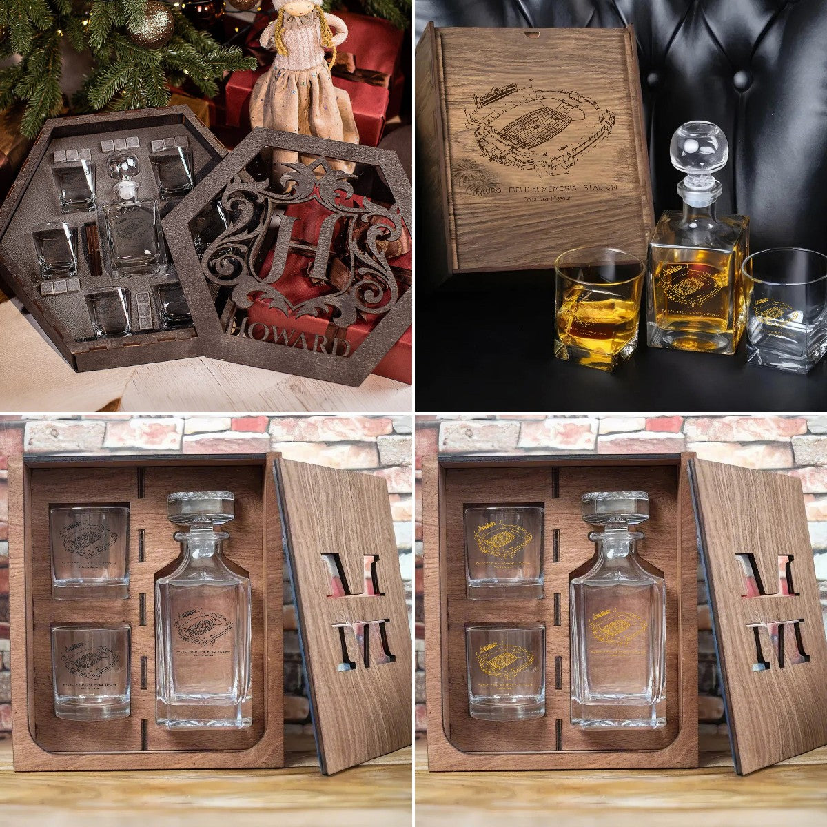 Faurot Field at Memorial Stadium- Missouri Tigers Whiskey Set – Embrolygift