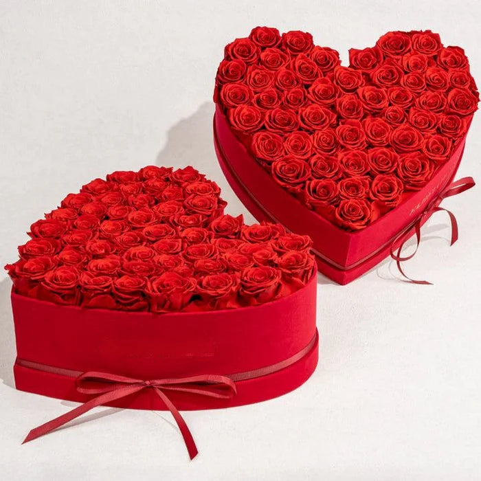 Heart Glitter Rose Box With Initial Couple Gift – Embrolygift