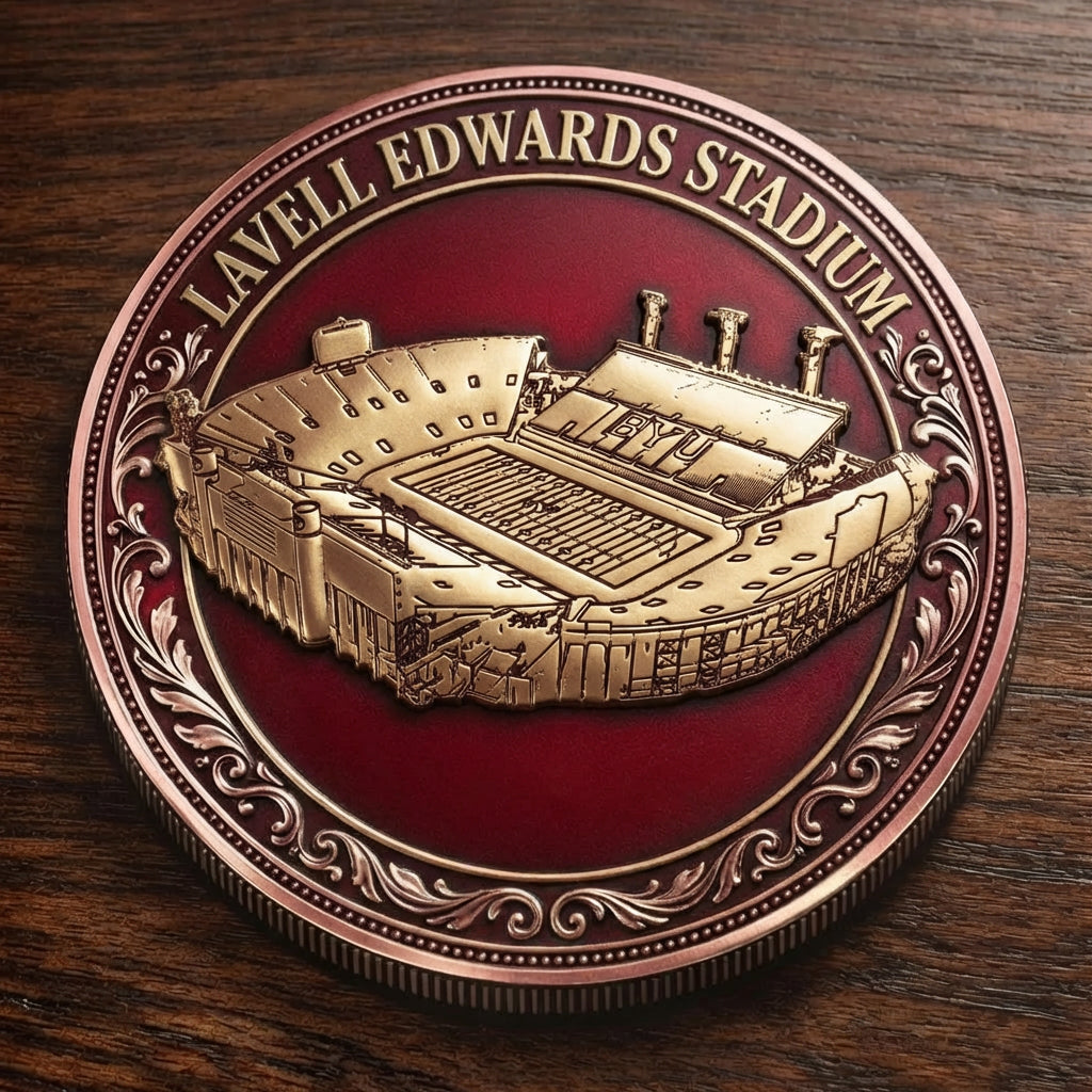 Custom Stadium Commemorative Coin LaVell Edwards Stadium - BYU Cougars ...