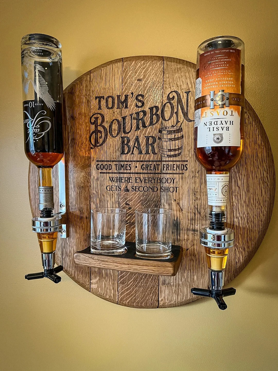 Wall-Mounted Liquor Dispenser from Bourbon/Whiskey /lrish/rum Barrel L ...